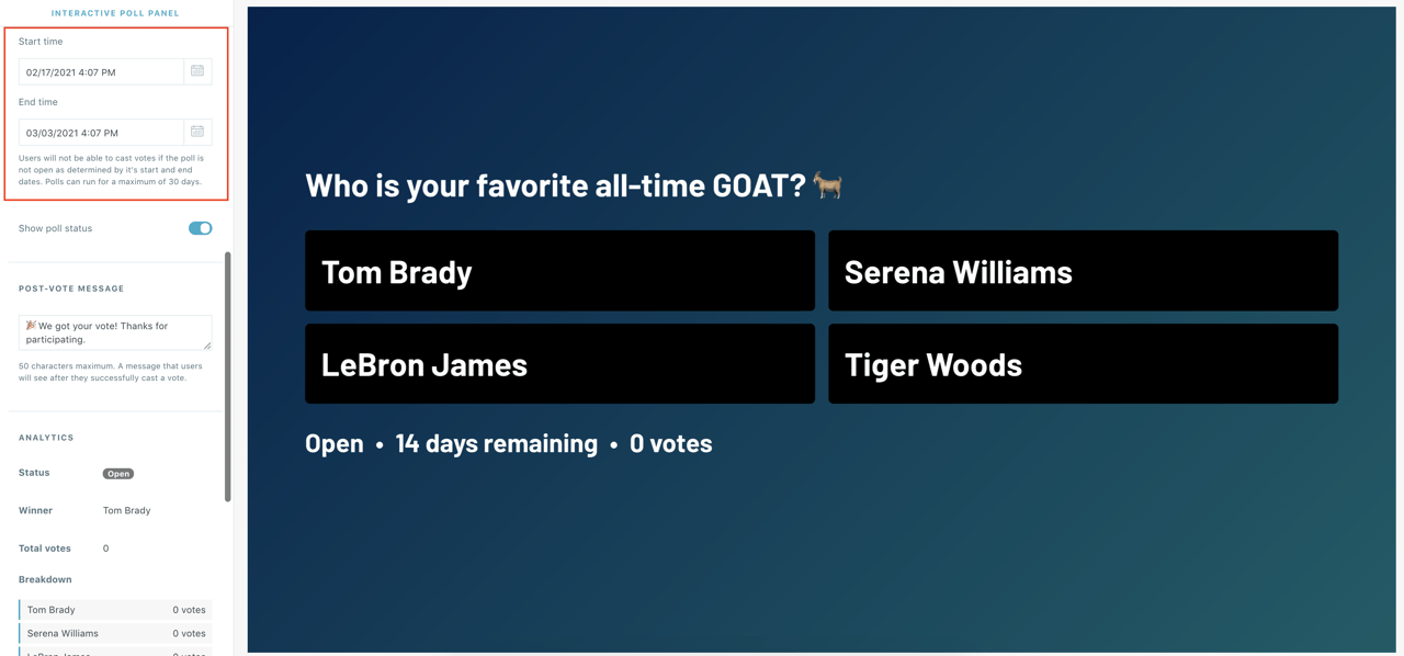 Classic Interactive - Custom Poll